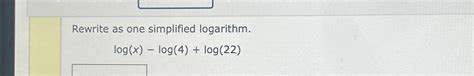 Solved Rewrite As One Simplified Chegg