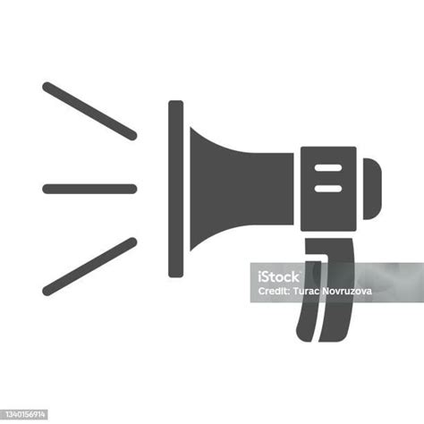 라우드 스피커 음선 스피커 솔리드 아이콘 어쿠스틱 컨셉 흰색 배경에 메가폰 벡터 사인 모바일 컨셉 및 웹 디자인을 위한 글리프 스타일 아이콘 벡터 그래픽 10에 대한 스톡