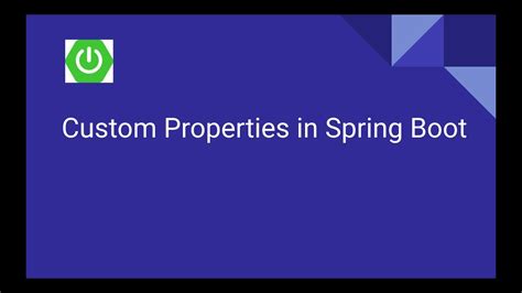 Custom Properties In Spring Boot Youtube