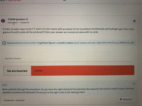 Solved Ework Due In An Hour T18hw Question 15 Homerork