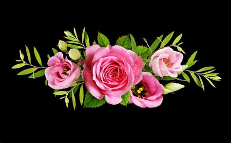 Pink Roses And Eustoma Flowers In A Floral Arrangement Stock Image