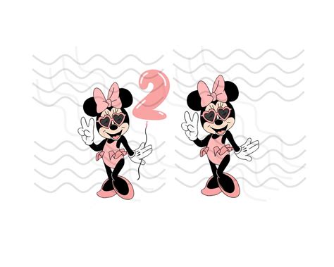 Minnie Mouse Second Birthday Two Fingers Bathing Suit Clipart Bundle