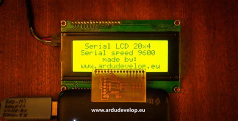 Arduino контрол на LCD 2004 чрез сериен интерфейс Ardudevelop eu