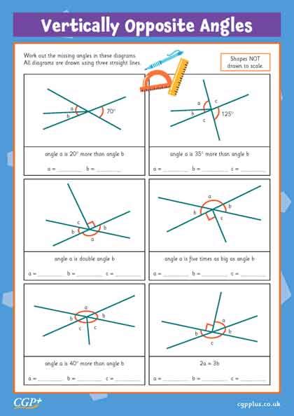 Vertically Opposite Angles Worksheet