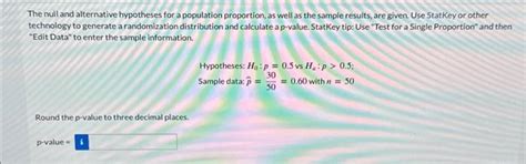Solved The Null And Alternative Hypotheses For A Population
