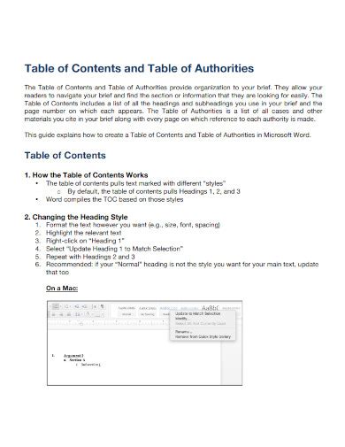 15 Table Of Contents Examples