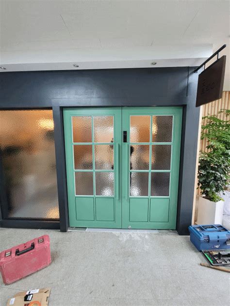 가마찌도어제작시공 교회 내부 카페 출입도어 가마찌도어 제작 시공 네이버 블로그