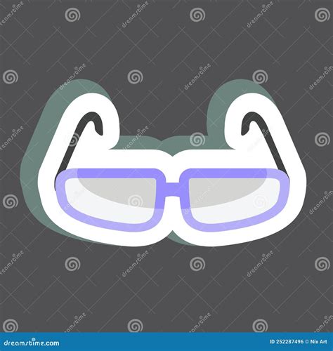 Glasses Sticker In Trendy Isolated On Black Background Stock