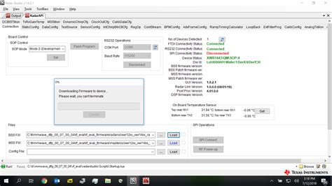 IWR BOOST Radar Studio Hangs On Firmware Download Sensors Forum Sensors TI E E Support