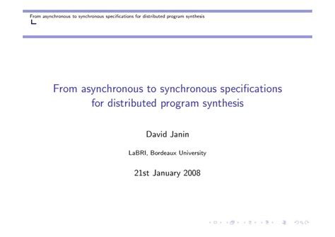 Ppt From Asynchronous To Synchronous Specifications For Distributed Powerpoint Presentation