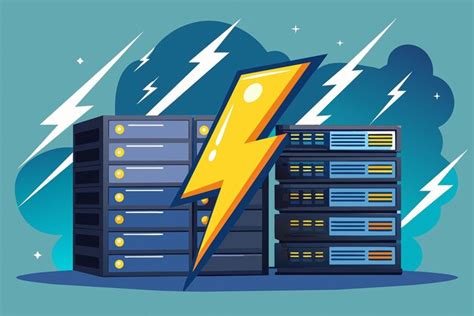 Premium Photo Lightning Bolts Striking A Server Rack Representing Lightningfast Performance