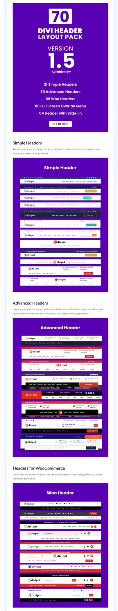 Best Divi Header Layouts 2025 In The Layout Directory