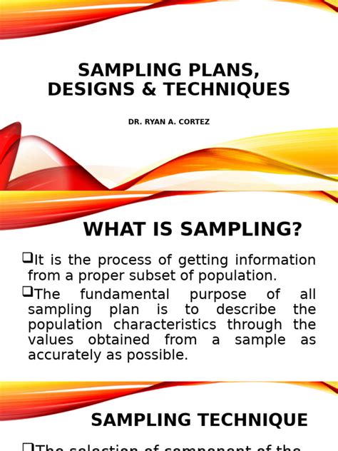 Sampling Plans Designs Techniques Pdf