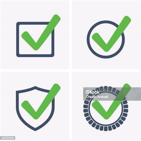 그린 체크 확인란 설정 아이콘 벡터 일러스트 레이 션 절연 1위에 대한 스톡 벡터 아트 및 기타 이미지 1위 Test Match 개선 Istock