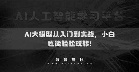 Ai大模型从入门到实战，小白也能轻松玩转！ Ai智研社
