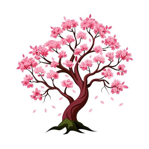 뿌리 그림 을 가진 나무 프리미엄 벡터