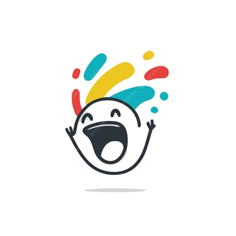 캐릭터 로고 디자인 벡터 웃음 흰색 배경에 있는 단순한 다채로운 흥분 아이콘 그림자 없음 Png 일러스트 및 벡터 에 대한 무료 다운로드 Pngtree