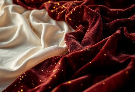Textures Of Elegance Captured In Rich Red And Soft White Fabric Layers Stock Illustration