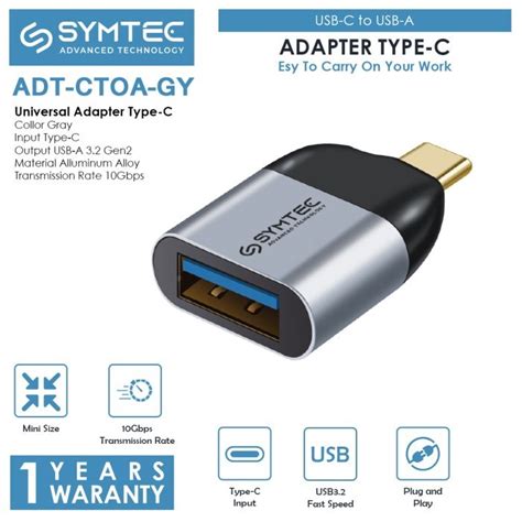 Jual Symtec Adapter Otg Type C Male To Usb Ahdmirj45vgadpmini Dp
