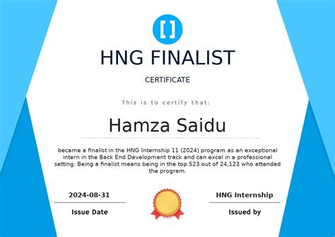 Hamza Saidu On Linkedin Thrilled To Share That I Finished Hng11 As A