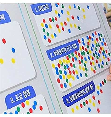 설문조사용품 문구원형스티커 판넬부착 레드 19mm 7매 티몬