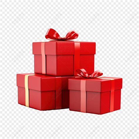 리본이 달린 빨간색 선물 상자외딴크리스마스장식 Png 일러스트 무료 다운로드 Lovepik