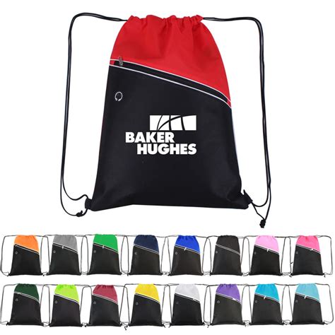 Printed Two Tone Drawstring Backpacks