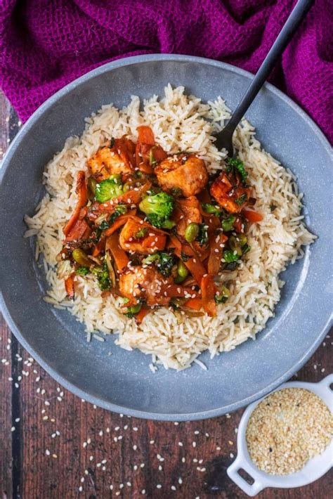 Sticky Salmon Stir Fry Hungry Healthy Happy