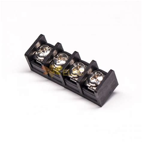 Barrier Terminal Block Single Row Pin Black Straight Pcb Mount