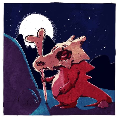 Justin Volz Cubone Nintendo Pokemon Bone Full Moon Gen 1 Pokemon Moon Night No Humans