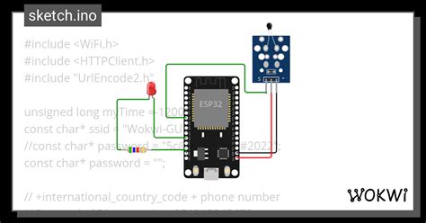 Whatsapp Warning Temperature Copy Wokwi ESP32 STM32 Arduino Simulator