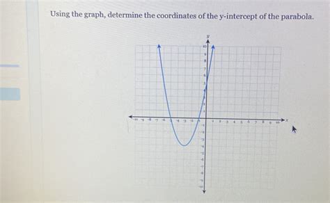 using the graph determine the coordinates of the y intercept of the