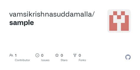 GitHub Vamsikrishnasuddamalla Sample