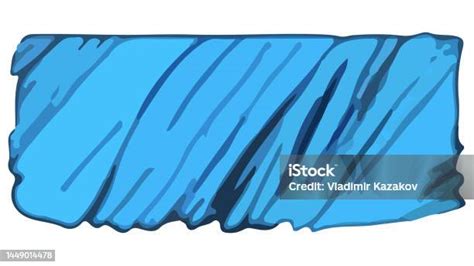 그런지 스타일의 대각선 브러시 스트로크가 있는 파란색 직사각형 모양 불규칙한 모양과 거친 가장자리 디자인 요소 0명에 대한 스톡