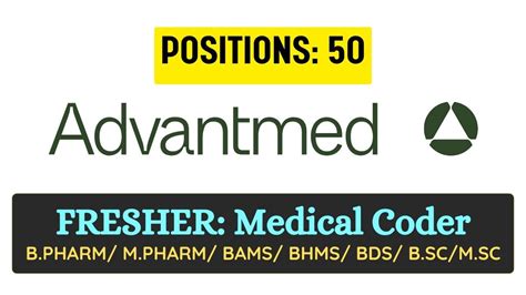 Fresher Advantmed Hiring For Medical Coder On 29th June 2024