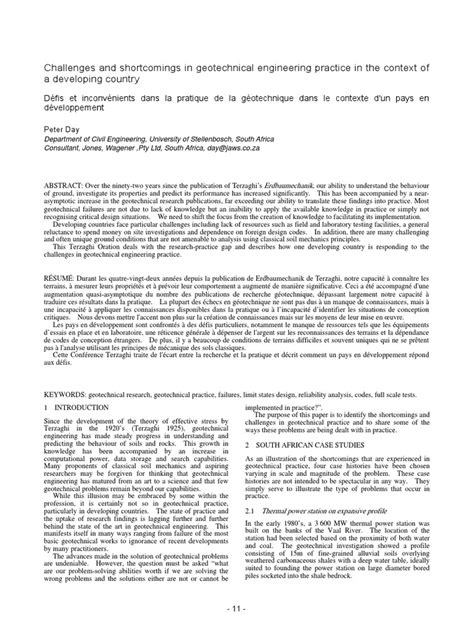 Challenges And Shortcomings In Geotechnical Engineering Practice Pdf