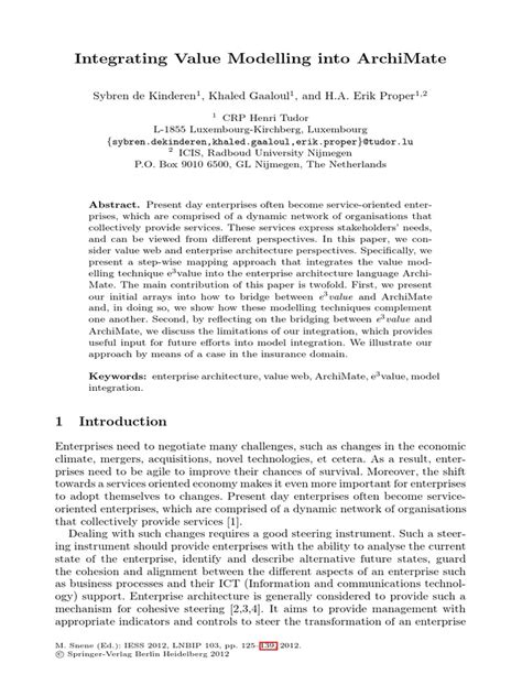 integrating value modelling into archimate pdf enterprise