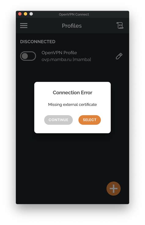 Macos Openvpn Connect Error Missing External Pki Alias Stack Overflow