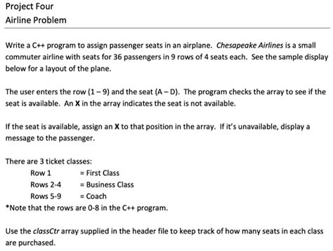 Solved Project Four Airline Problem Write A C Program To
