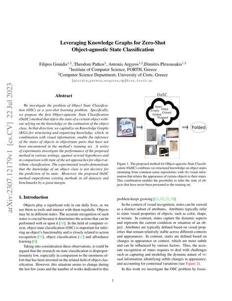 Pdf Leveraging Knowledge Graphs For Zero Shot Object Agnostic State Classification