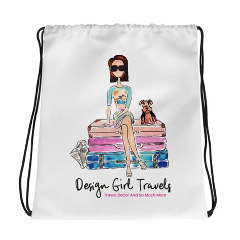 Design Girl Travels Drawstring Bag Design Girl Travels