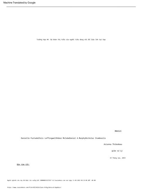 Case 4 Big Data At Gap Pdf