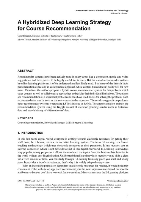 Pdf A Hybridized Deep Learning Strategy For Course Recommendation