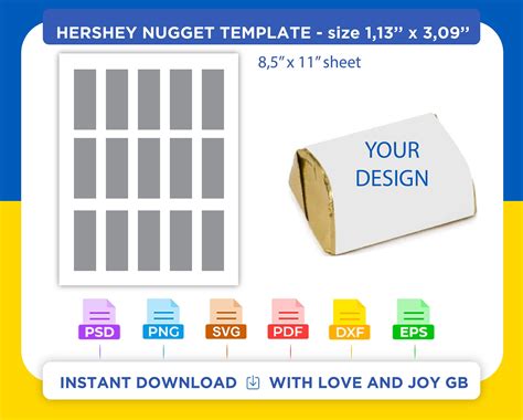Hershey Nugget Template Png Svg Dxf Eps Pdf Psd Diy T Label