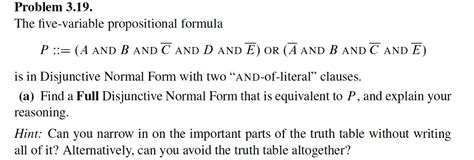 Problem 319 The Five Variable Propositional Formula