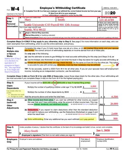 The Difference Between W 2 Vs W 4 Forms How To File Examples