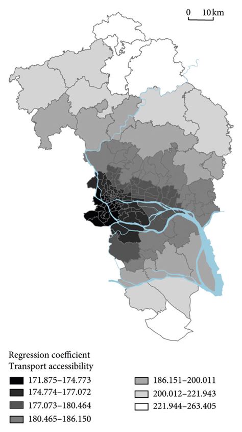 spatial differences of geographically weighted regression coefficients