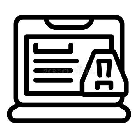 Laptop Showing Warning Message Icon For System Error Or Virus Detection