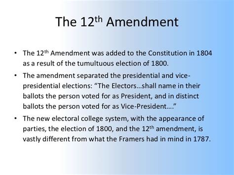 12th Amendment Interpretation