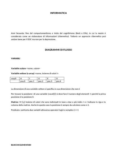 Schemi Di Informatica Schemi E Mappe Concettuali Di Fondamenti Di Informatica Docsity